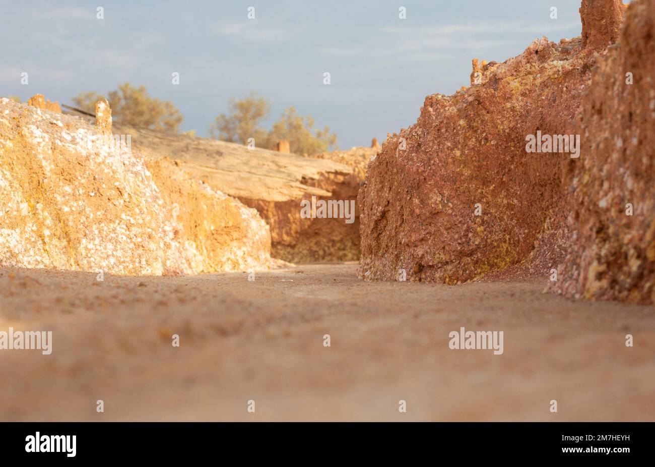 scene around the deserted land due to deforestation and earth mining ...