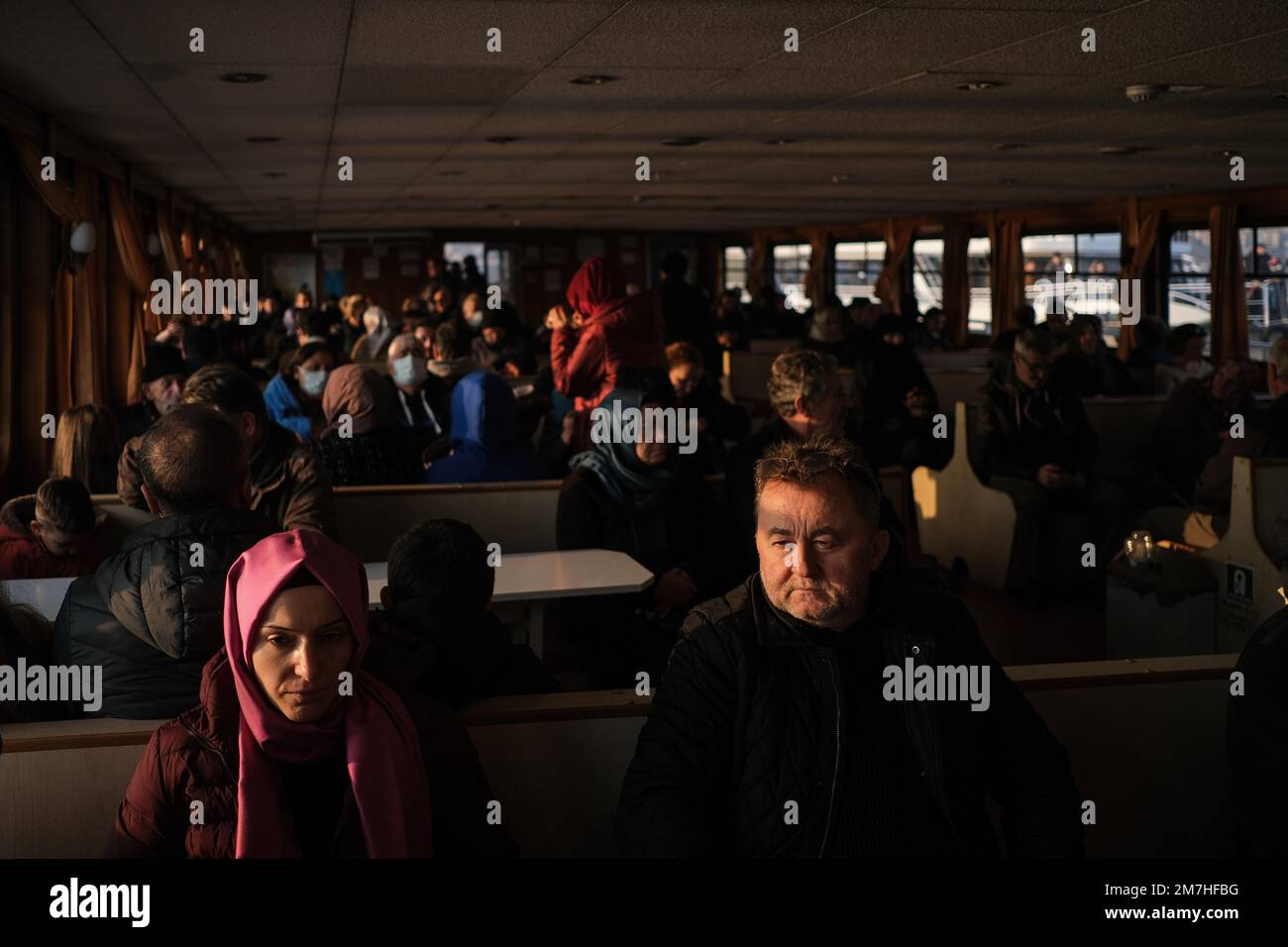 Istanbul, Turkey. 07th Jan, 2023. The evening sun illuminates the faces ...