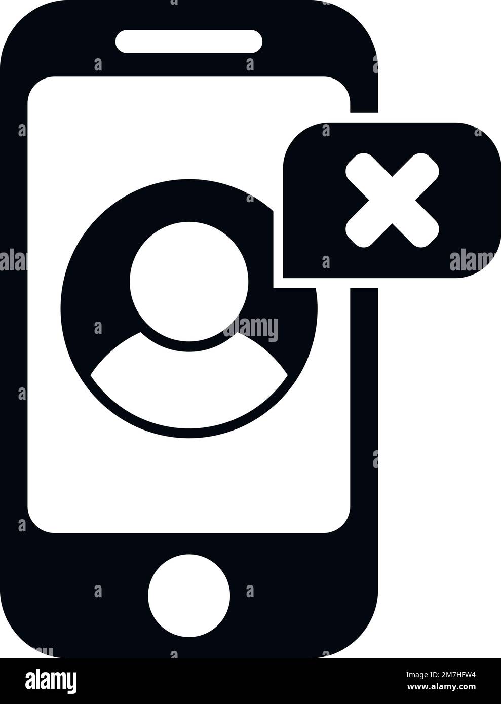 Ban phone account icon simple vector. Delete service. People user Stock ...