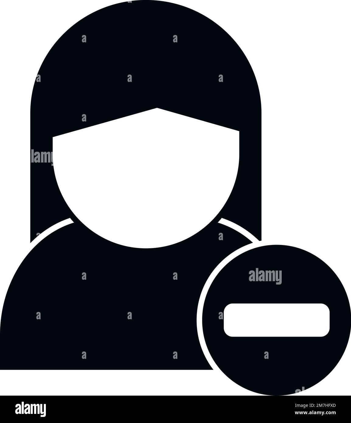 Remove female user icon simple vector. People service. Sign file Stock ...