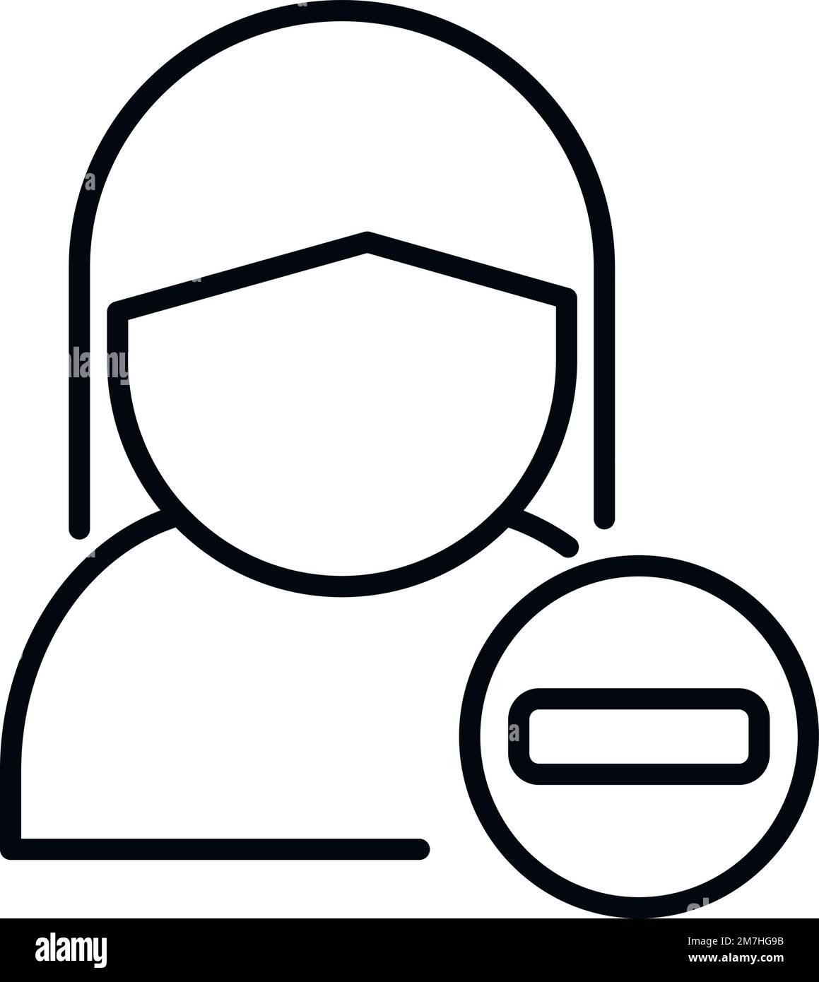 Remove female user icon outline vector. People service. Sign file Stock ...