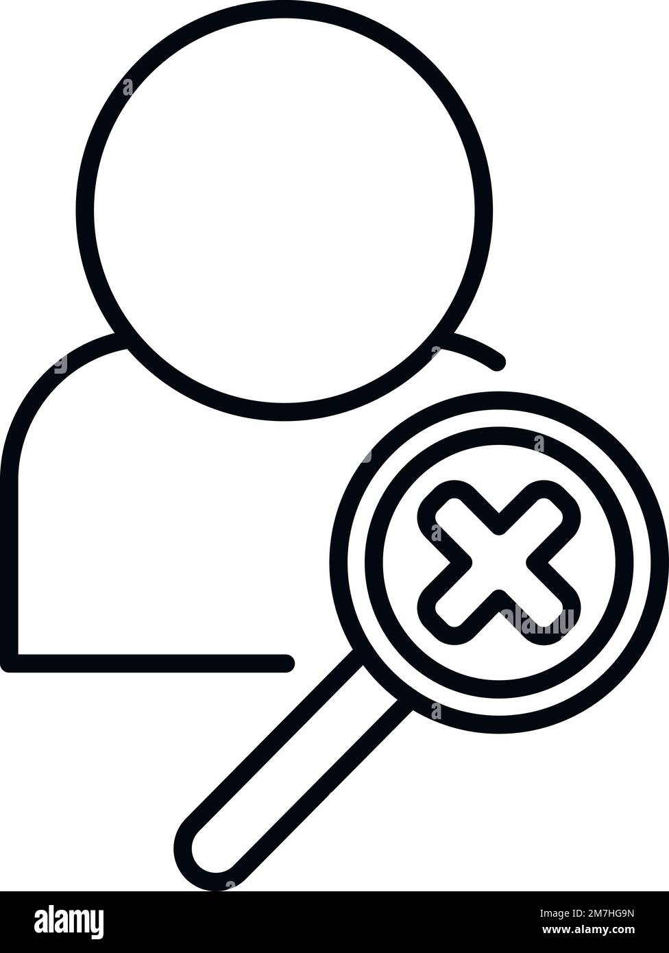 Search account icon outline vector. Delete service. People remove Stock ...