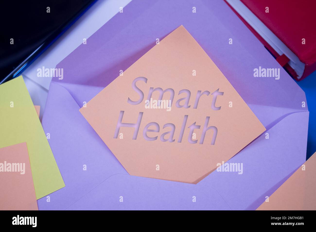 Smart Health. Text on adhesive note paper. Event, celebration reminder ...