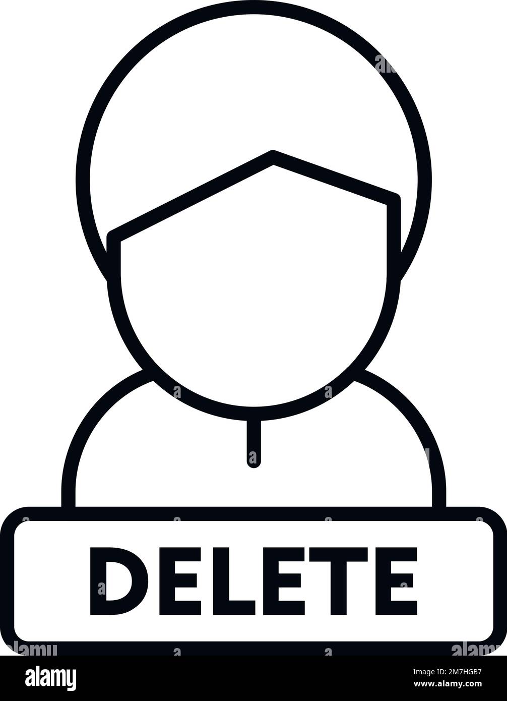 Delete user icon outline vector. People service. Data person Stock ...