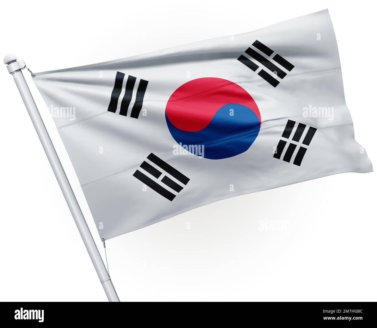 waving flag 3d illustration isolated background Stock Photo - Alamy