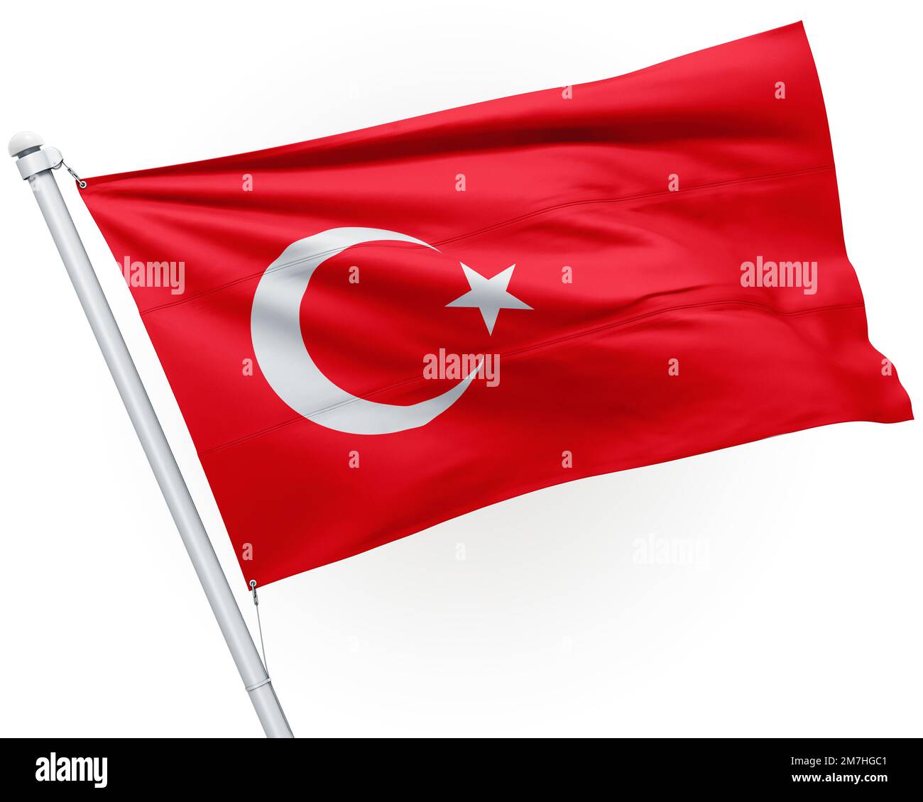 waving flag 3d illustration isolated background Stock Photo - Alamy