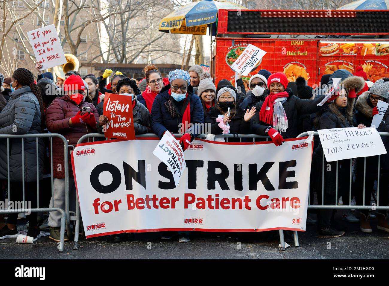 Monday January 9, 2023 NYC Nurses go on strike in front of Mount Sinai ...