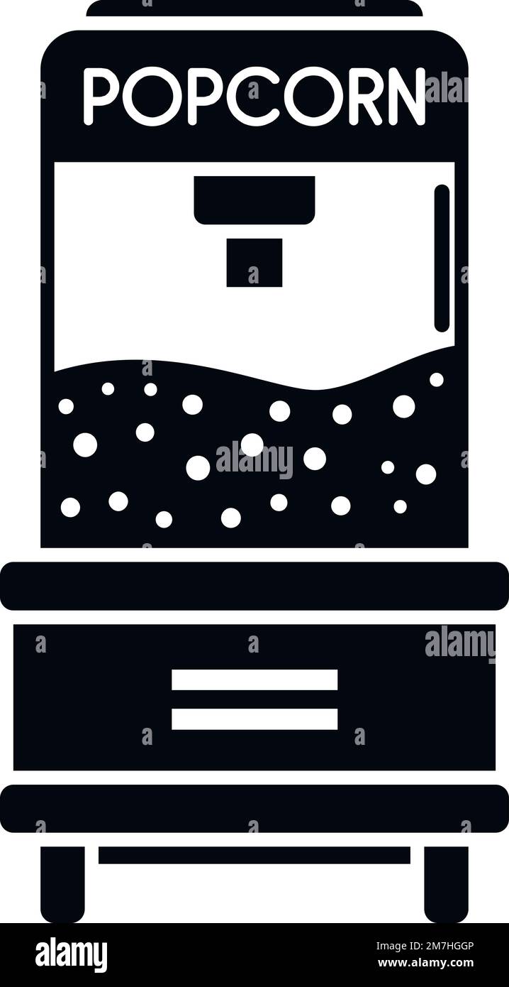 Popcorn machine icon simple vector. Corn food. Cart stand Stock Vector ...
