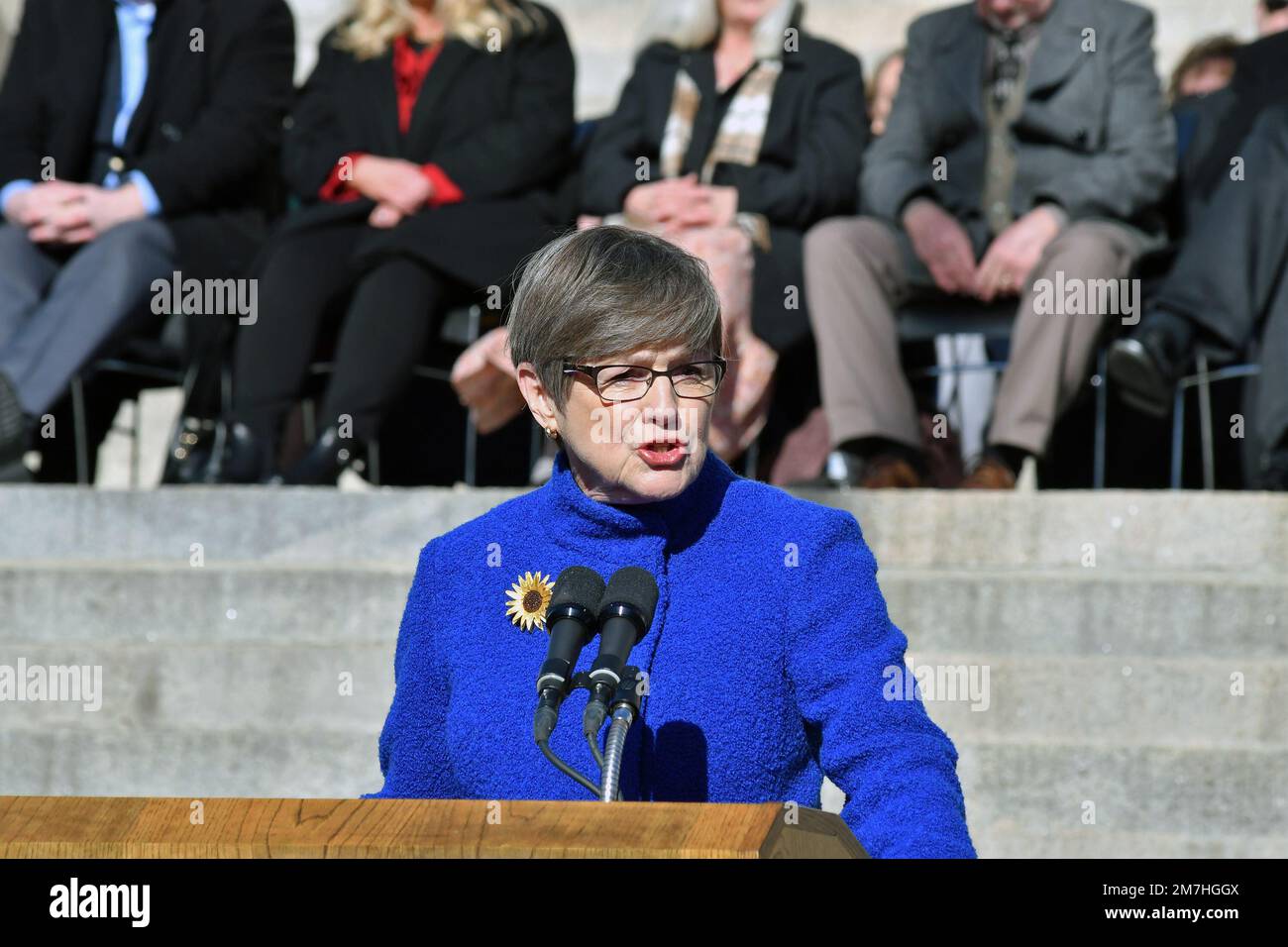 TOPEKA, KANSAS - JANUARY 9, 2023Kansas Democratic Governor Laura Kelly ...