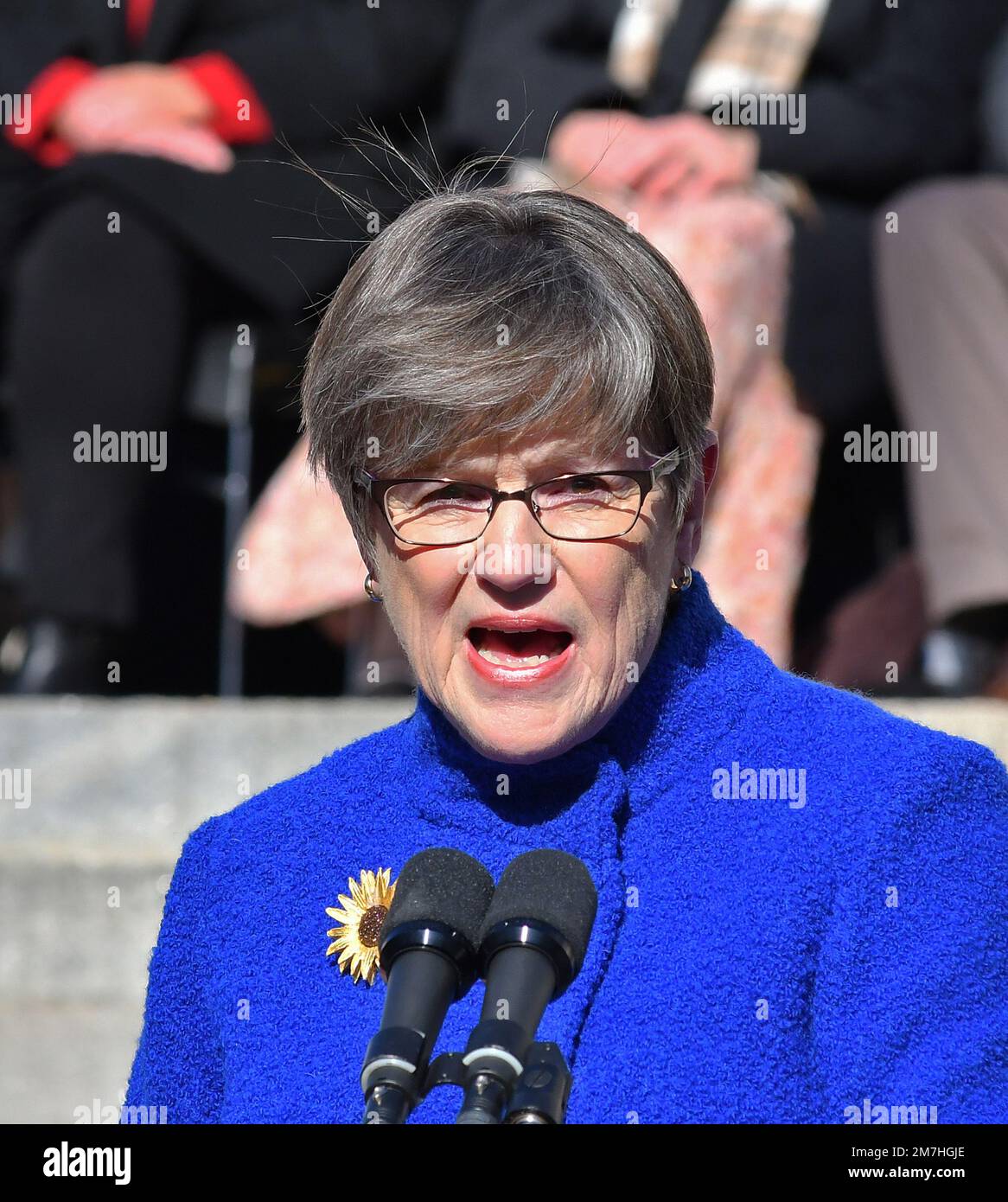 TOPEKA, KANSAS - JANUARY 9, 2023Kansas Democratic Governor Laura Kelly ...