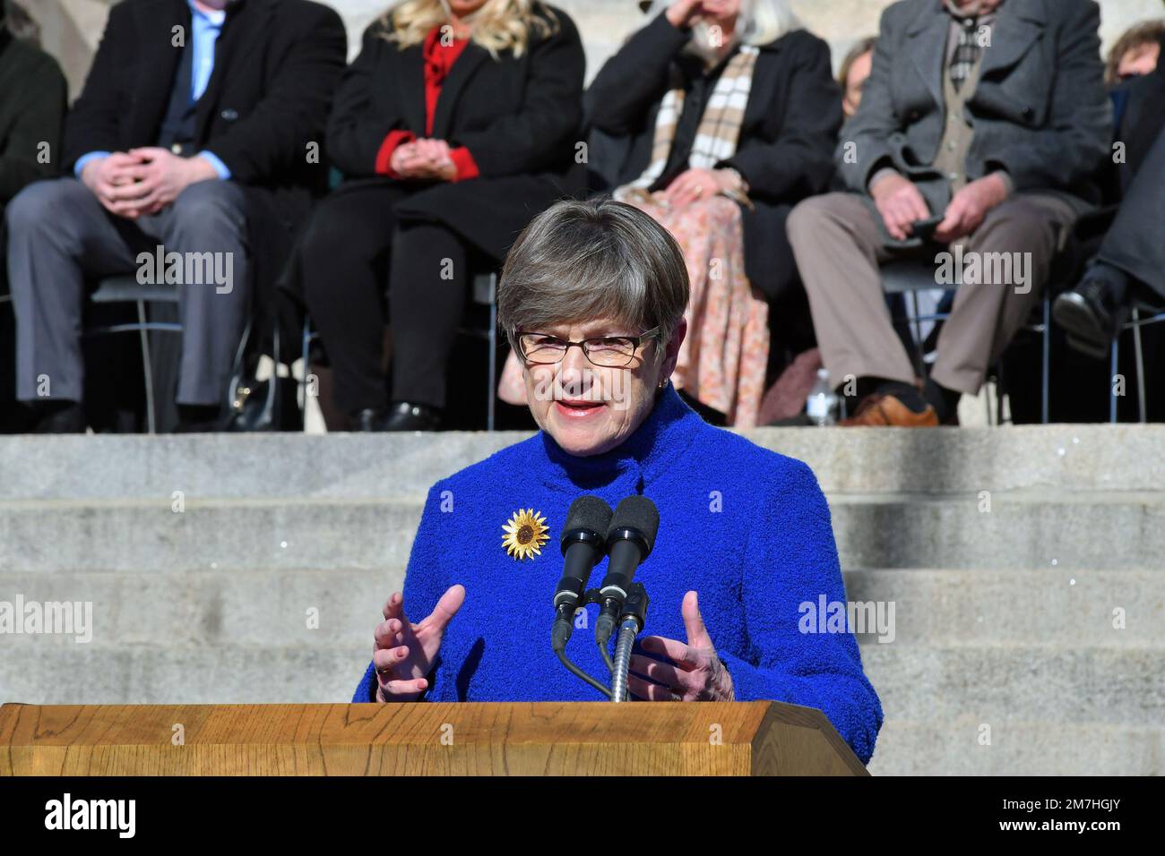 TOPEKA, KANSAS - JANUARY 9, 2023Kansas Democratic Governor Laura Kelly ...
