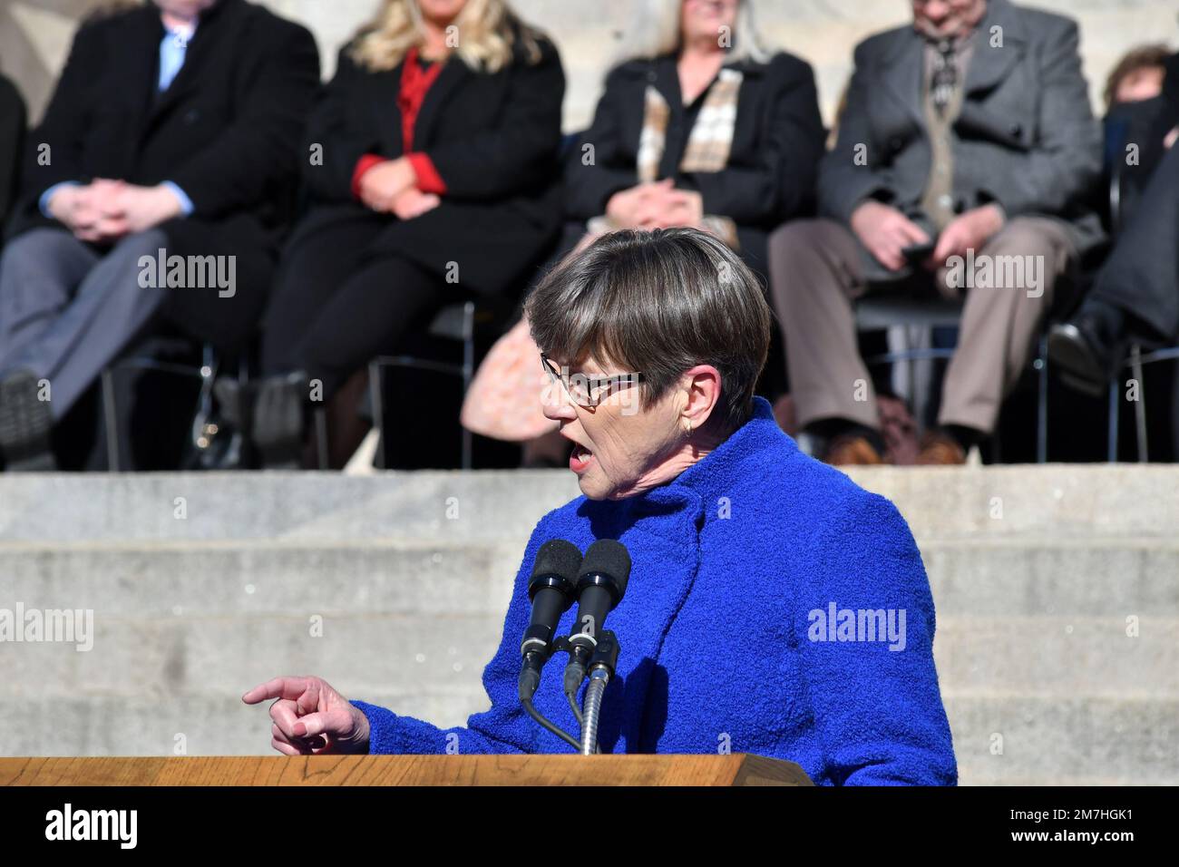 TOPEKA, KANSAS - JANUARY 9, 2023Kansas Democratic Governor Laura Kelly ...