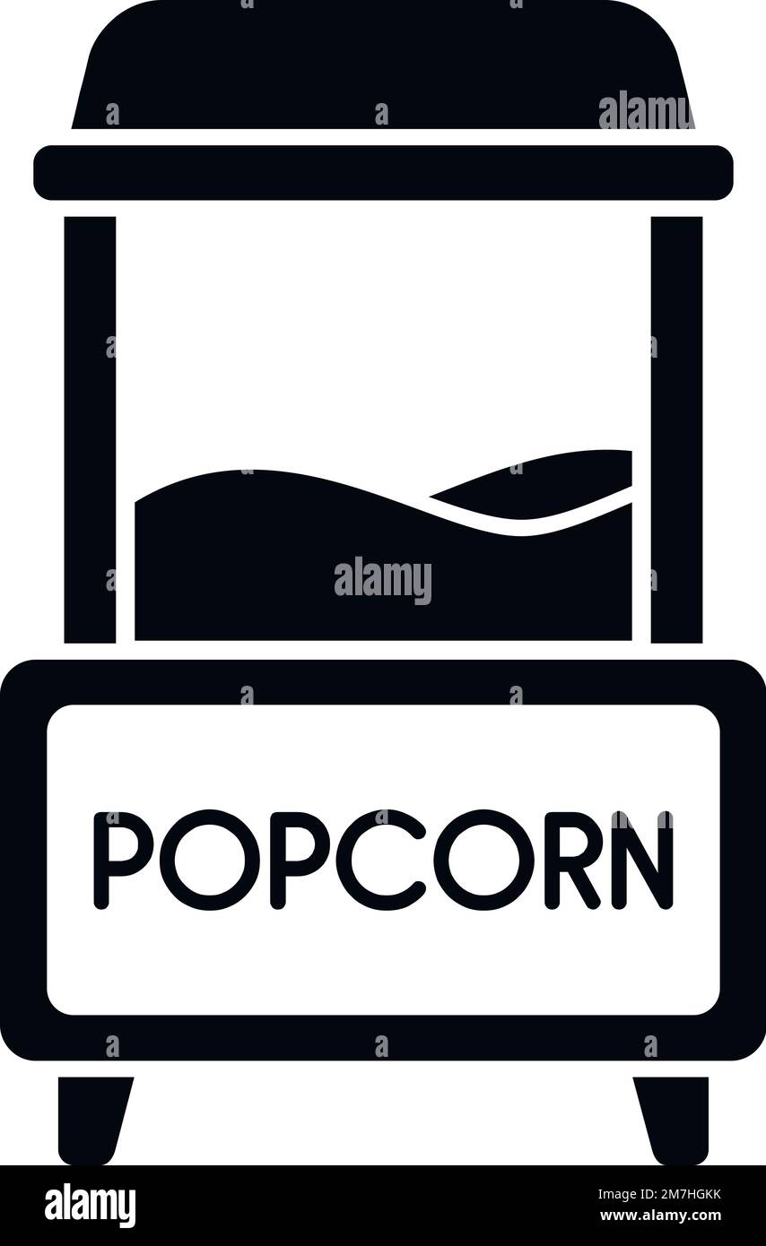 Street popcorn icon simple vector. Corn seller. Electric popper Stock ...