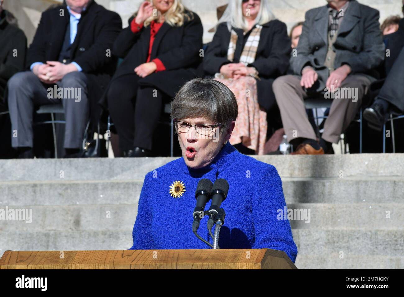TOPEKA, KANSAS - JANUARY 9, 2023Kansas Democratic Governor Laura Kelly ...