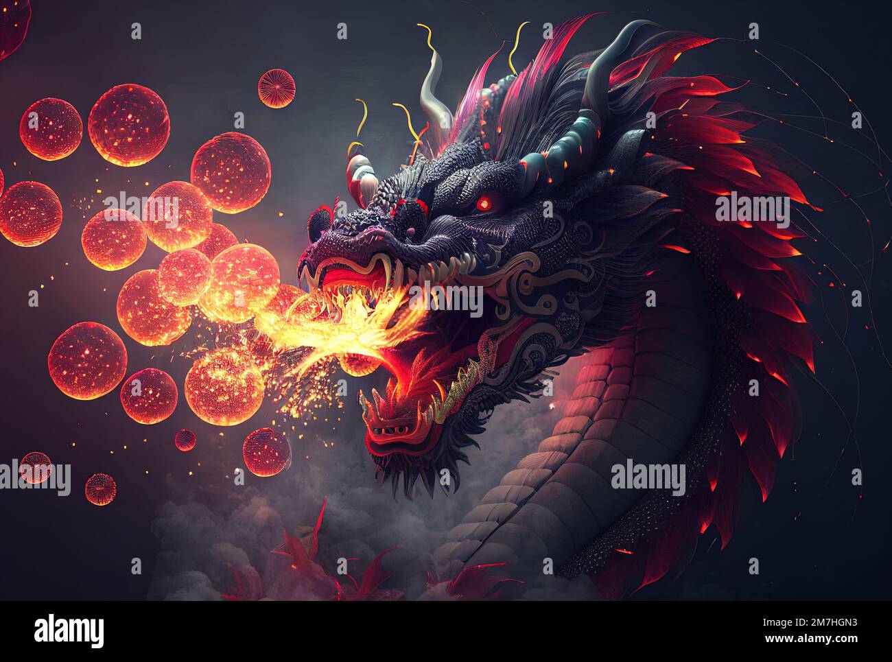 Chinese Lion dance in a Chinese new year's celebration Stock Photo - Alamy