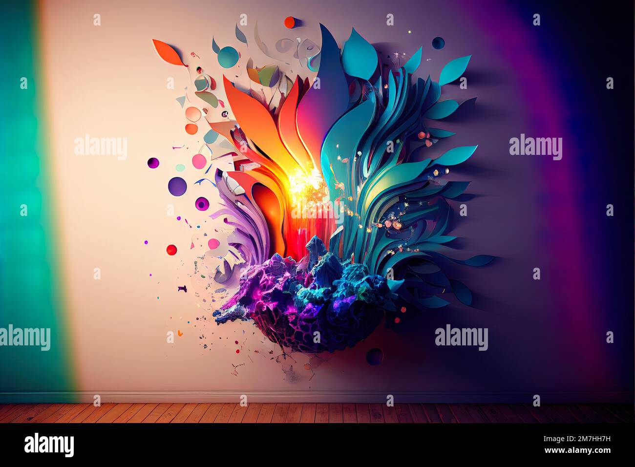 designer fantastic fabulous interior of a cozy room with a portal to ...