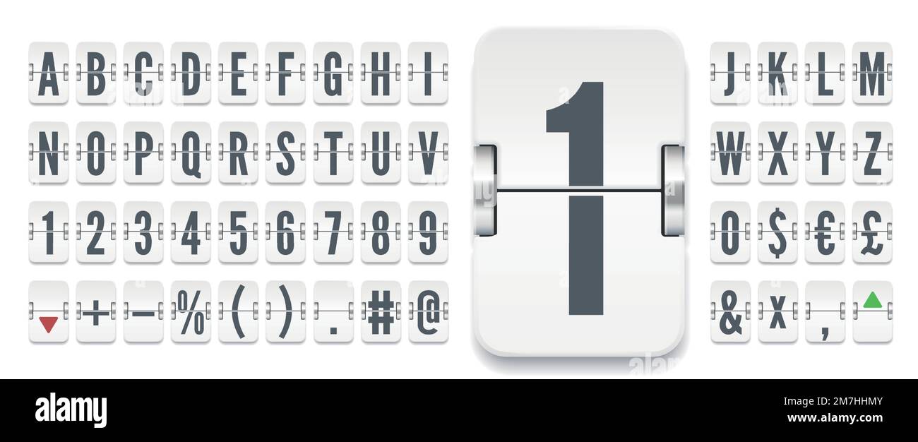 White flip board narrow font to display stock exchange rates vector ... White flip board narrow font to display stock exchange rates vector ...