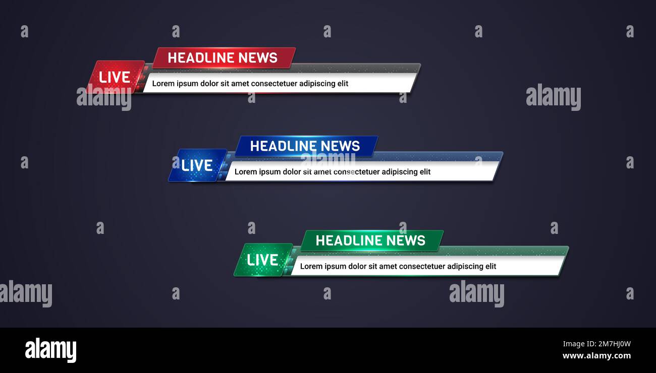 Broadcast news lower third modern colorful banner template for ...