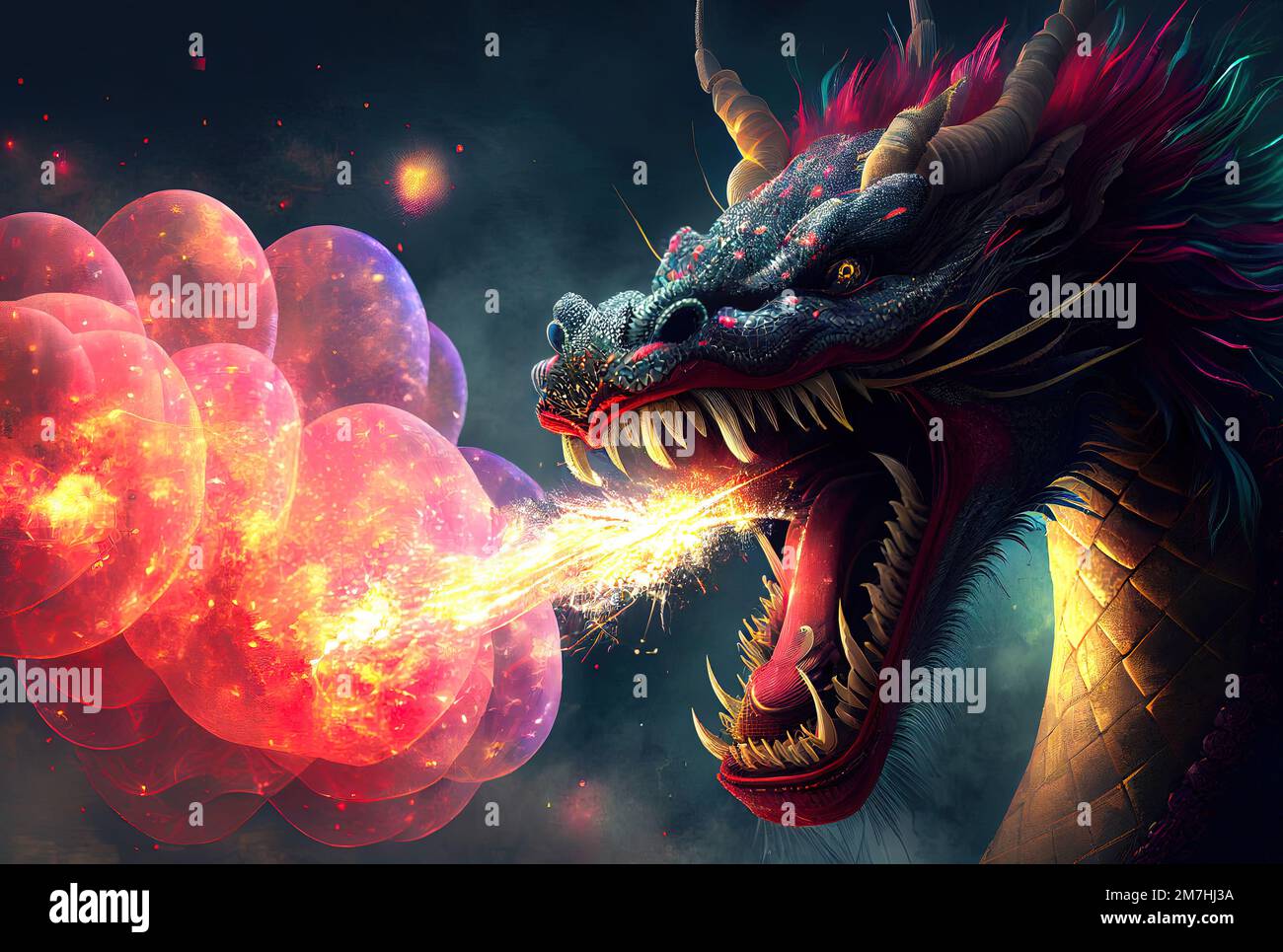 Traditional colorful chinese lion, Chinese paper means: good fortune ...