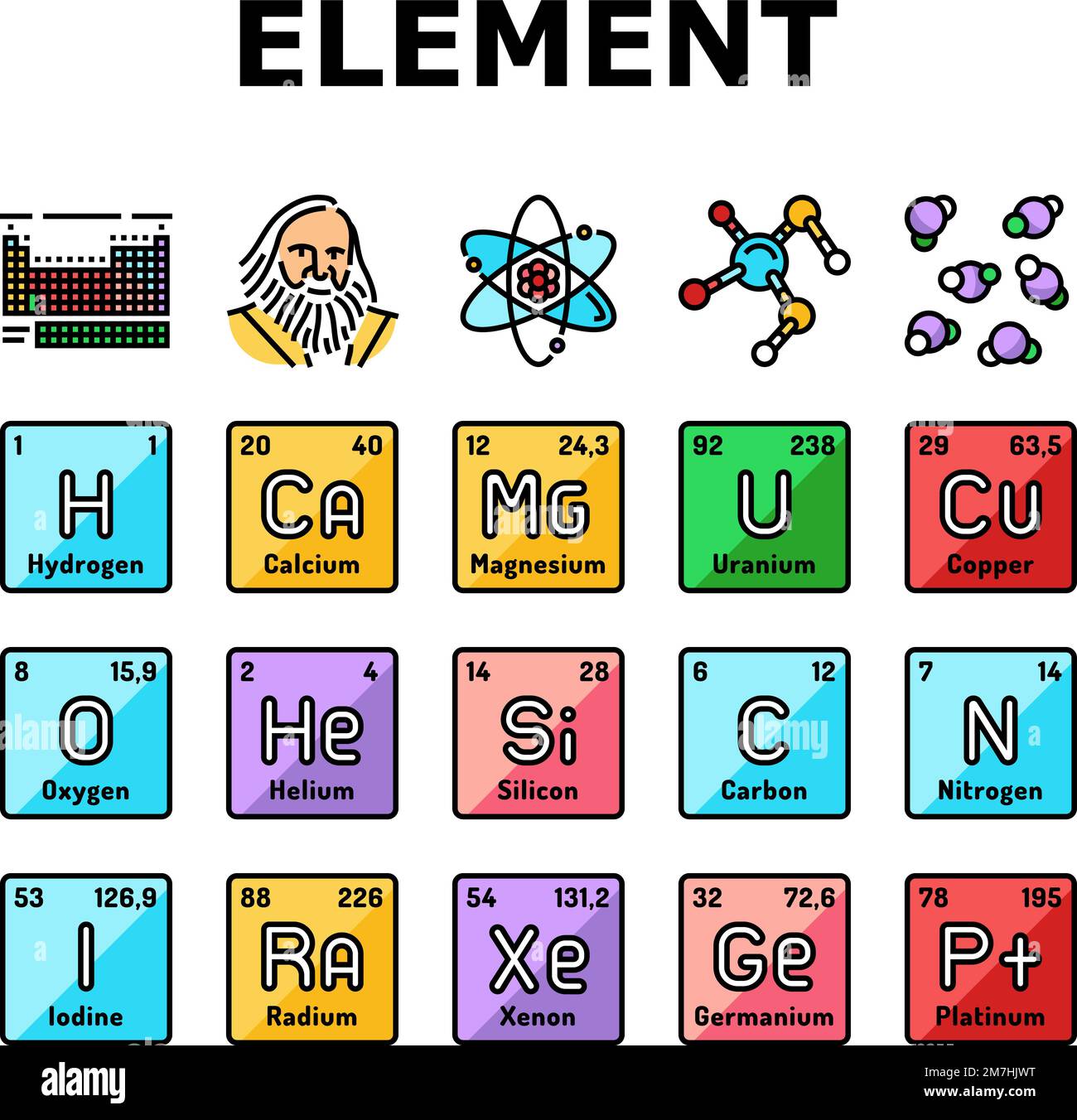 chemical science chemistry icons set vector Stock Vector Image & Art ...