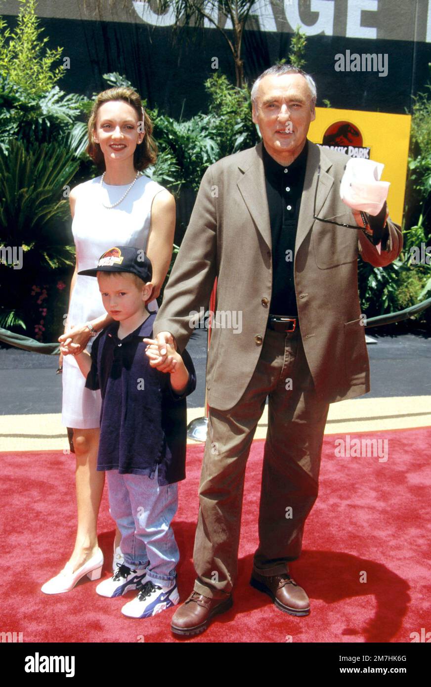 Dennis Hopper & his son attending the opening of Jurassic Park at the ...
