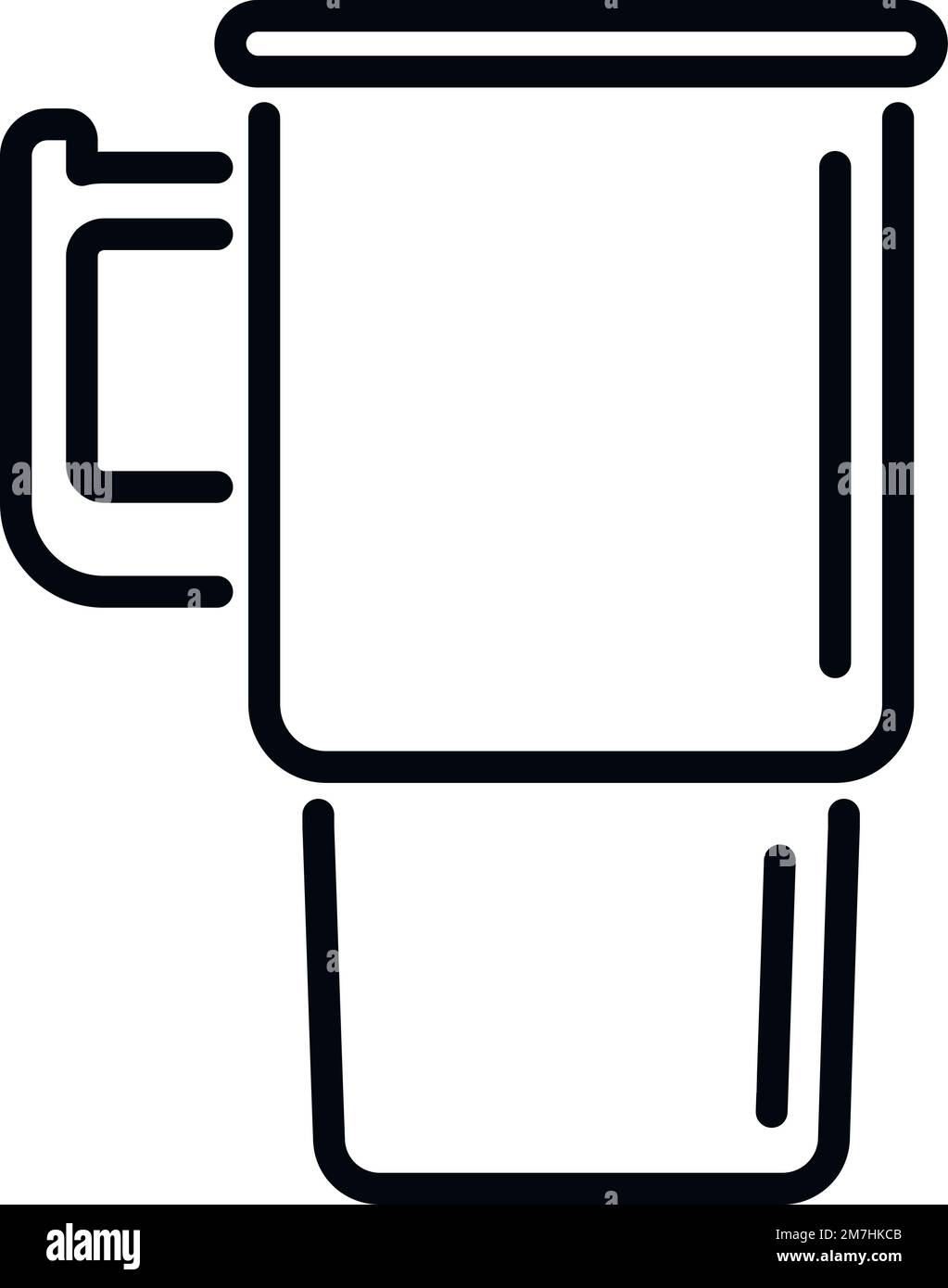 Flask thermo cup icon outline vector. Coffee mug. Travel recycle Stock ...