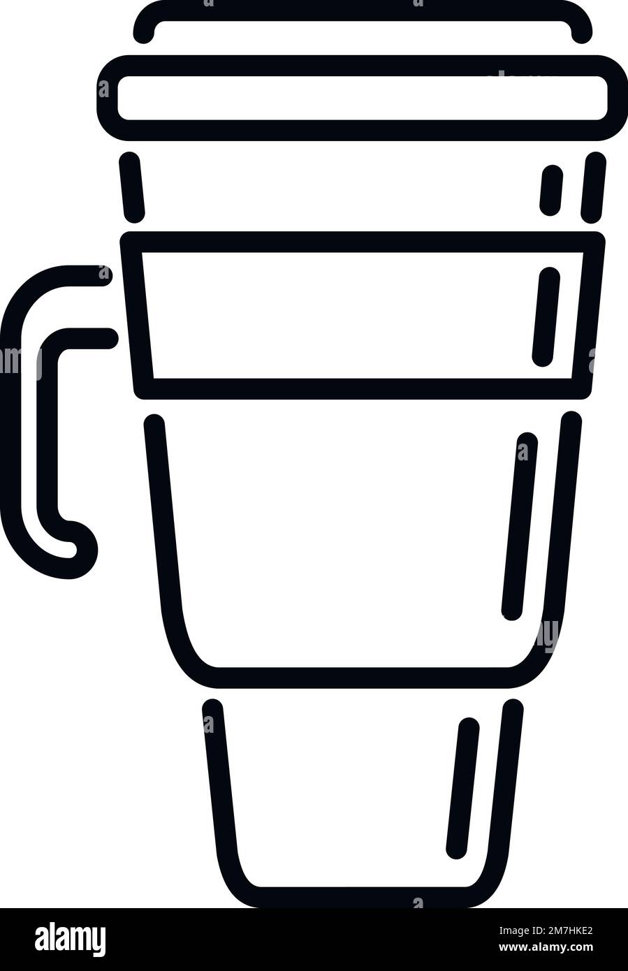 Plastic thermo cup icon outline vector. Coffee mug. Flask travel Stock ...