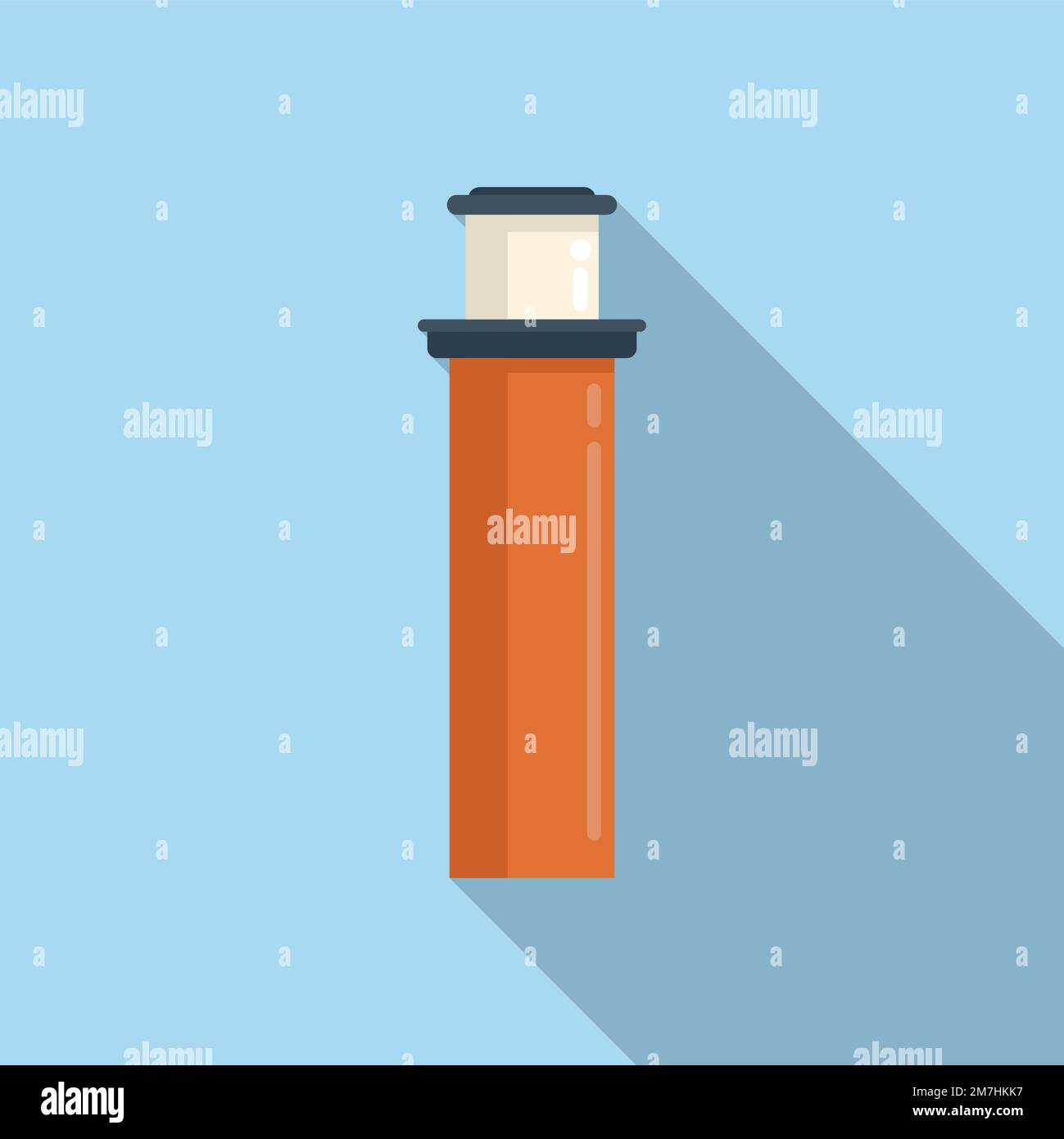 Factory chimney icon flat vector. Smoke roof. Stack fire Stock Vector ...