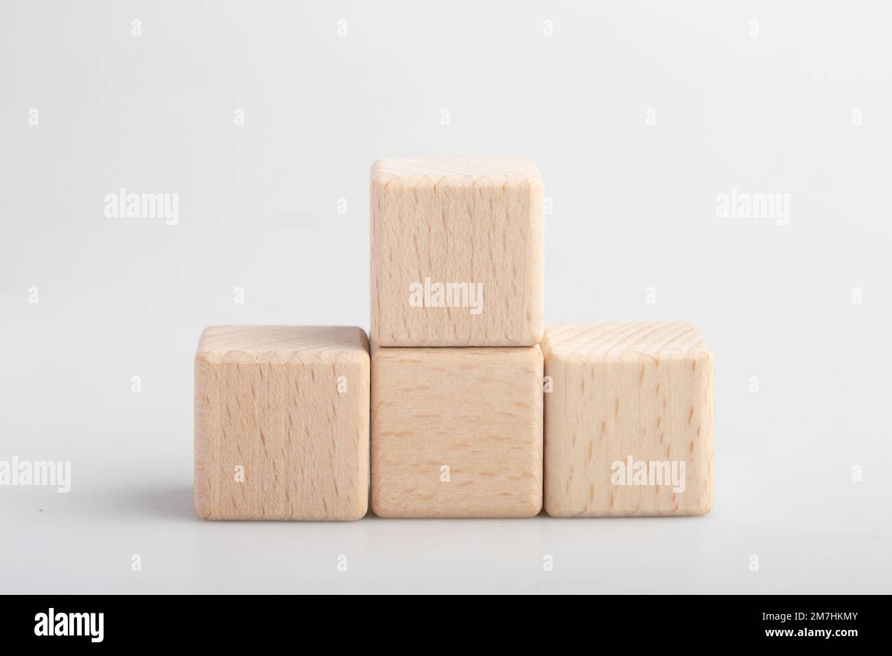 wooden blocks,on a brown background, Group of blank wooden blocks ...