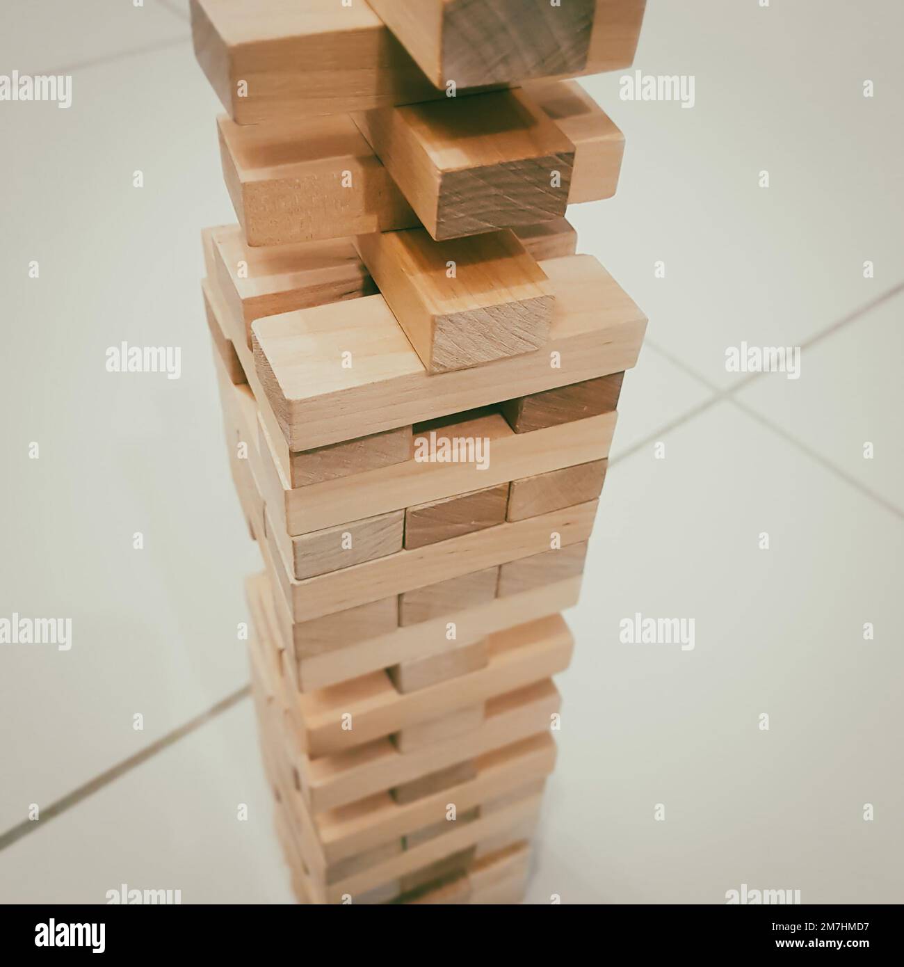 tower of wooden blocks for playing Stock Photo - Alamy