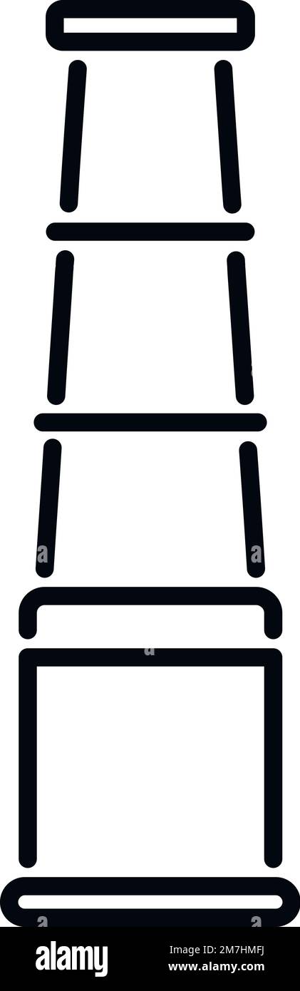 Industrial chimney icon outline vector. Smoke brick. Stack pipe Stock ...