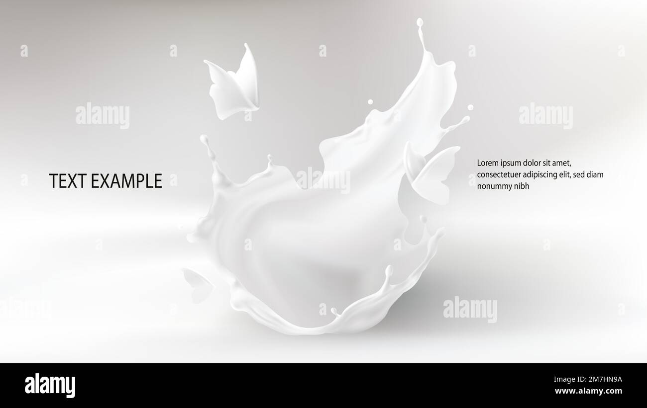 Milk splash, crown shape and white liquid silhouettes of flying ...