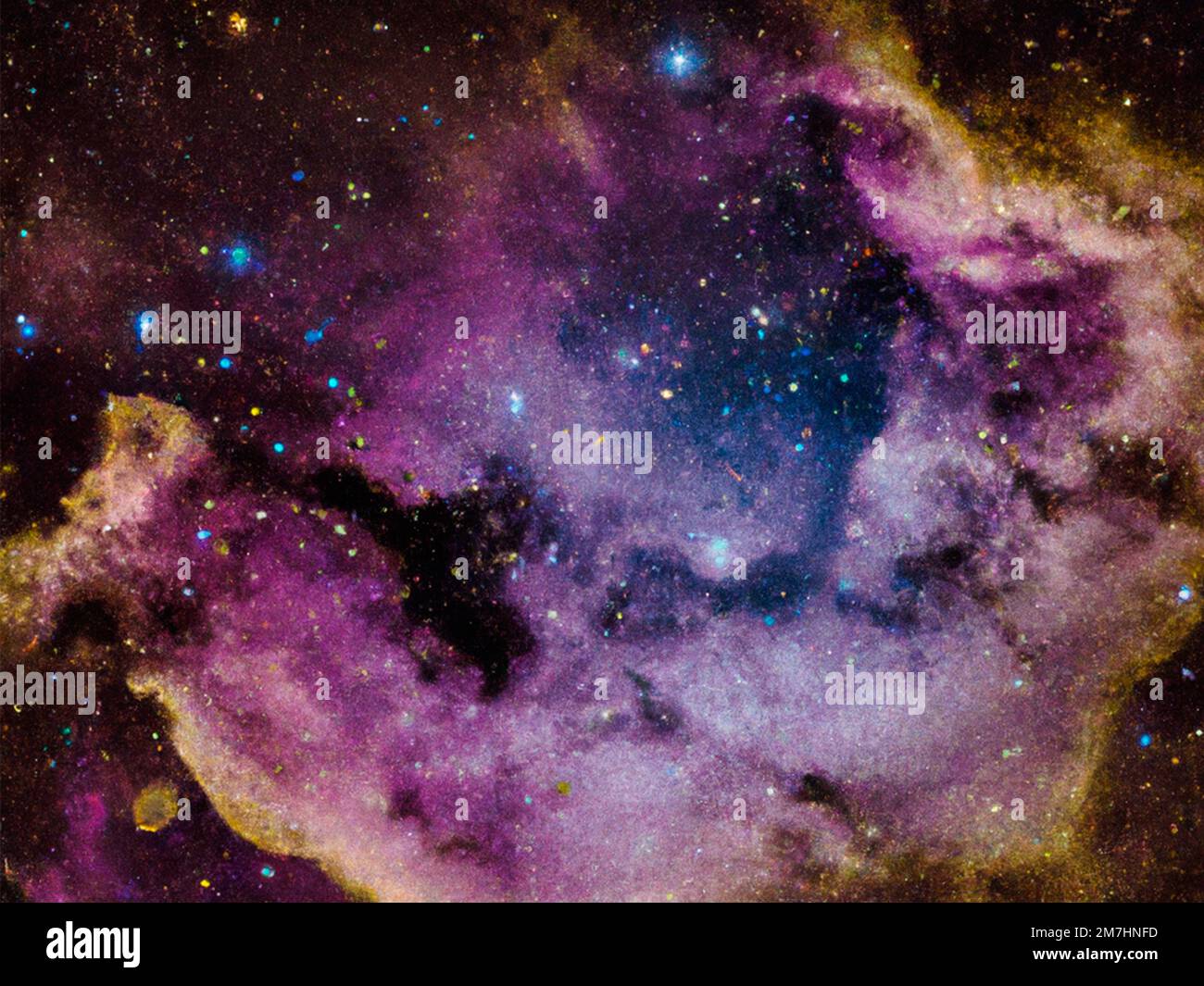 space nebula. panoramic view of the cosmos with constellations of stars ...