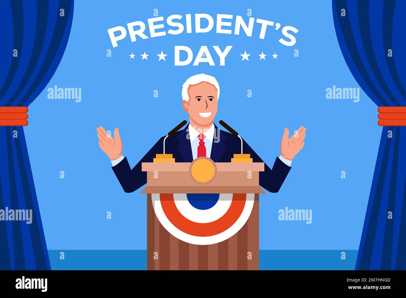 presidents day background illustration in flat design Stock Vector ...