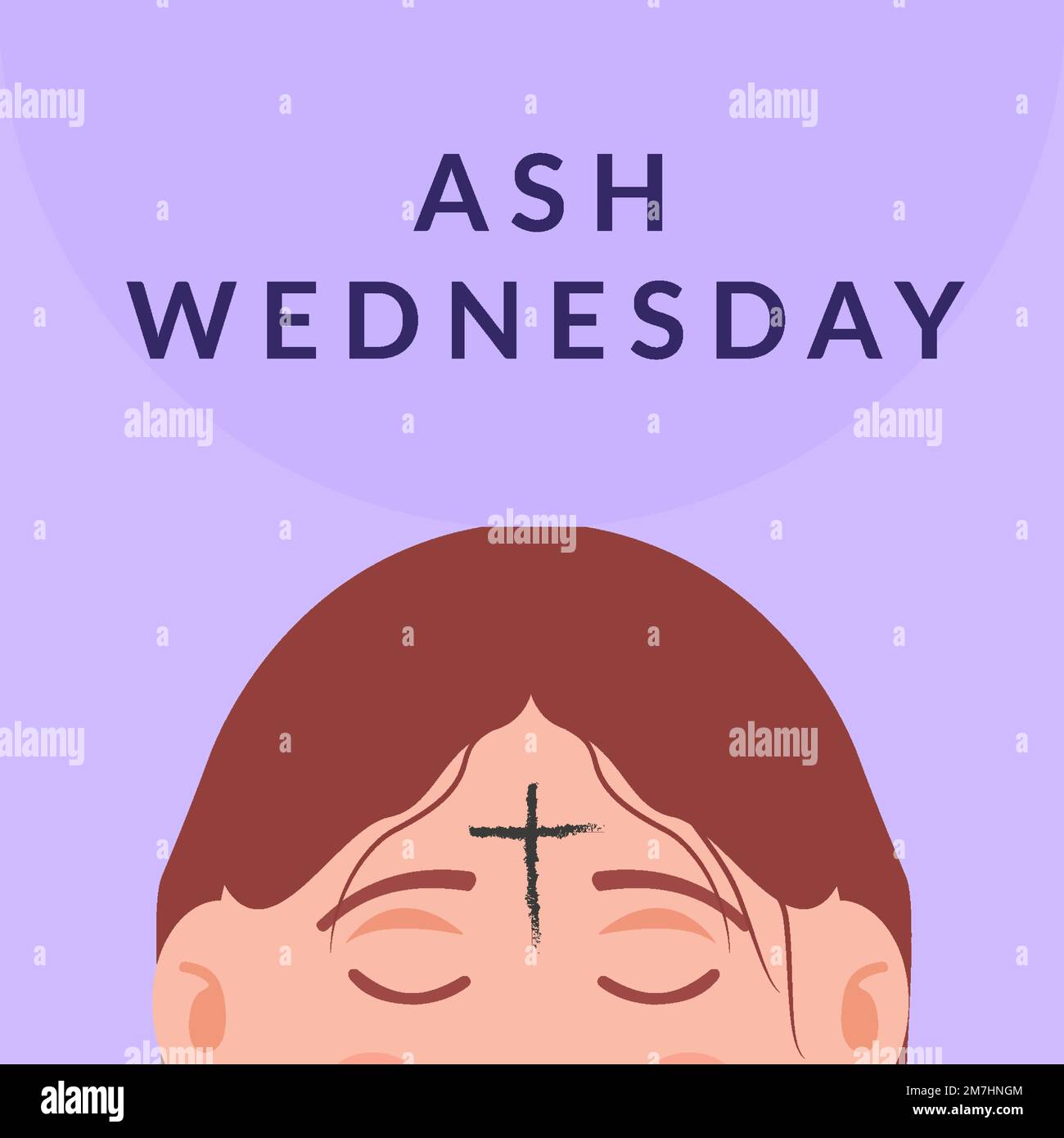 ash Wednesday illustration in flat design style Stock Vector Image ...
