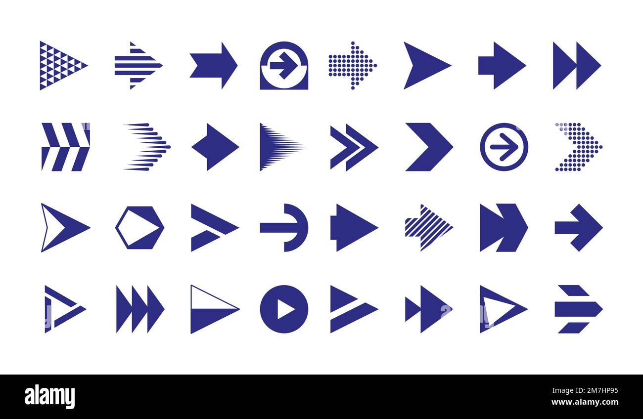 Pointers Collection Black Simple Navigation Arrows Different