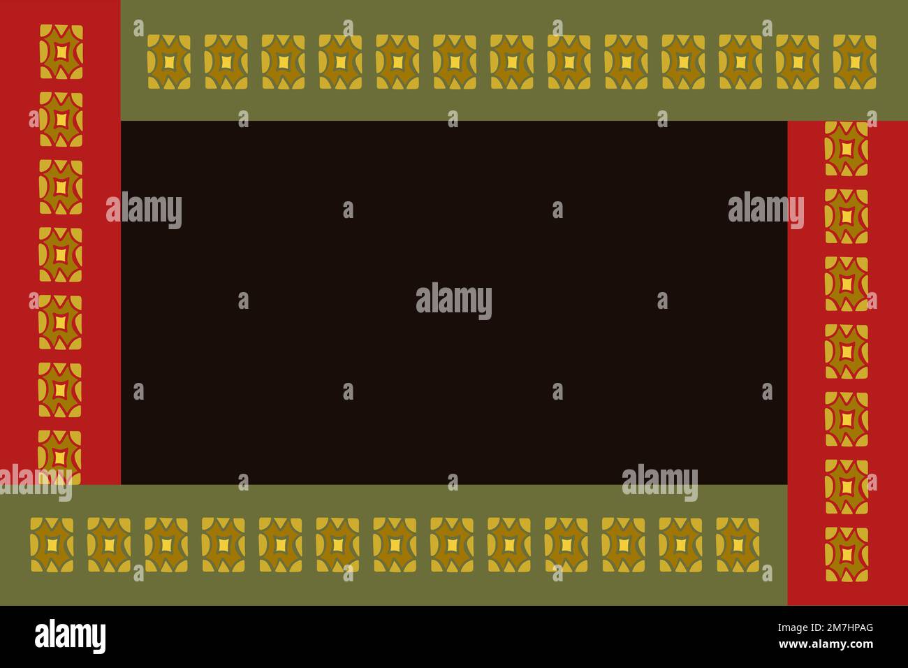 Text frame hand drawn template. Decorative border with folk or ethnic ...