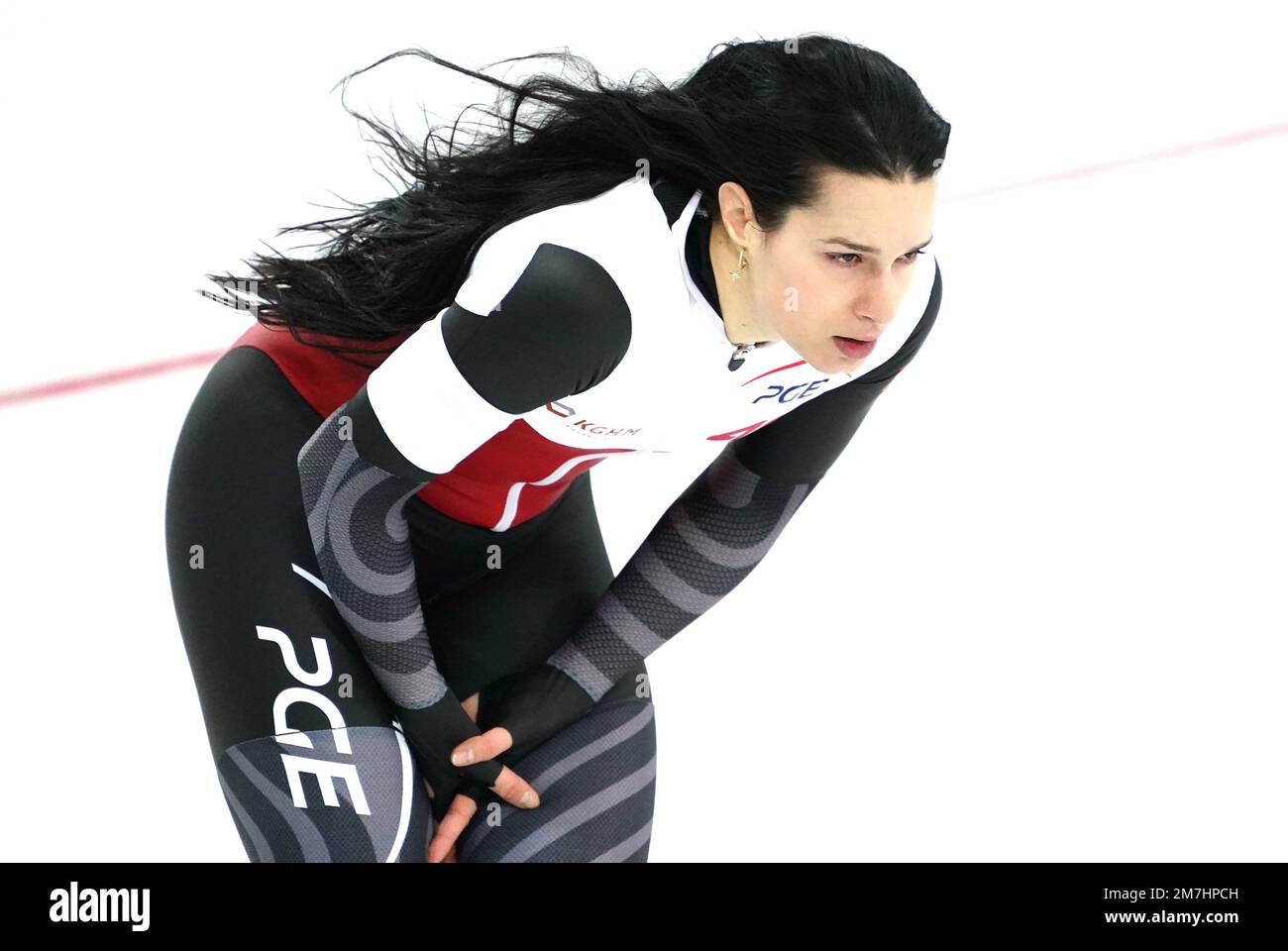 Andzelika Wojcik (POL) competing in 2nd 500m women during ISU European ...