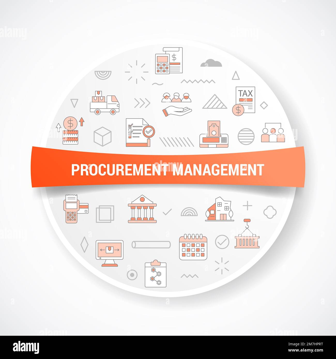 procurement management concept with icon concept with round or circle ...