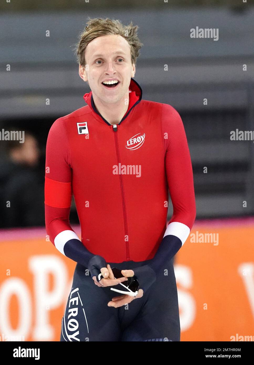 Sander Eitrem (NOR) in action on 1500m men Allround during ISU European Speed Skating ...