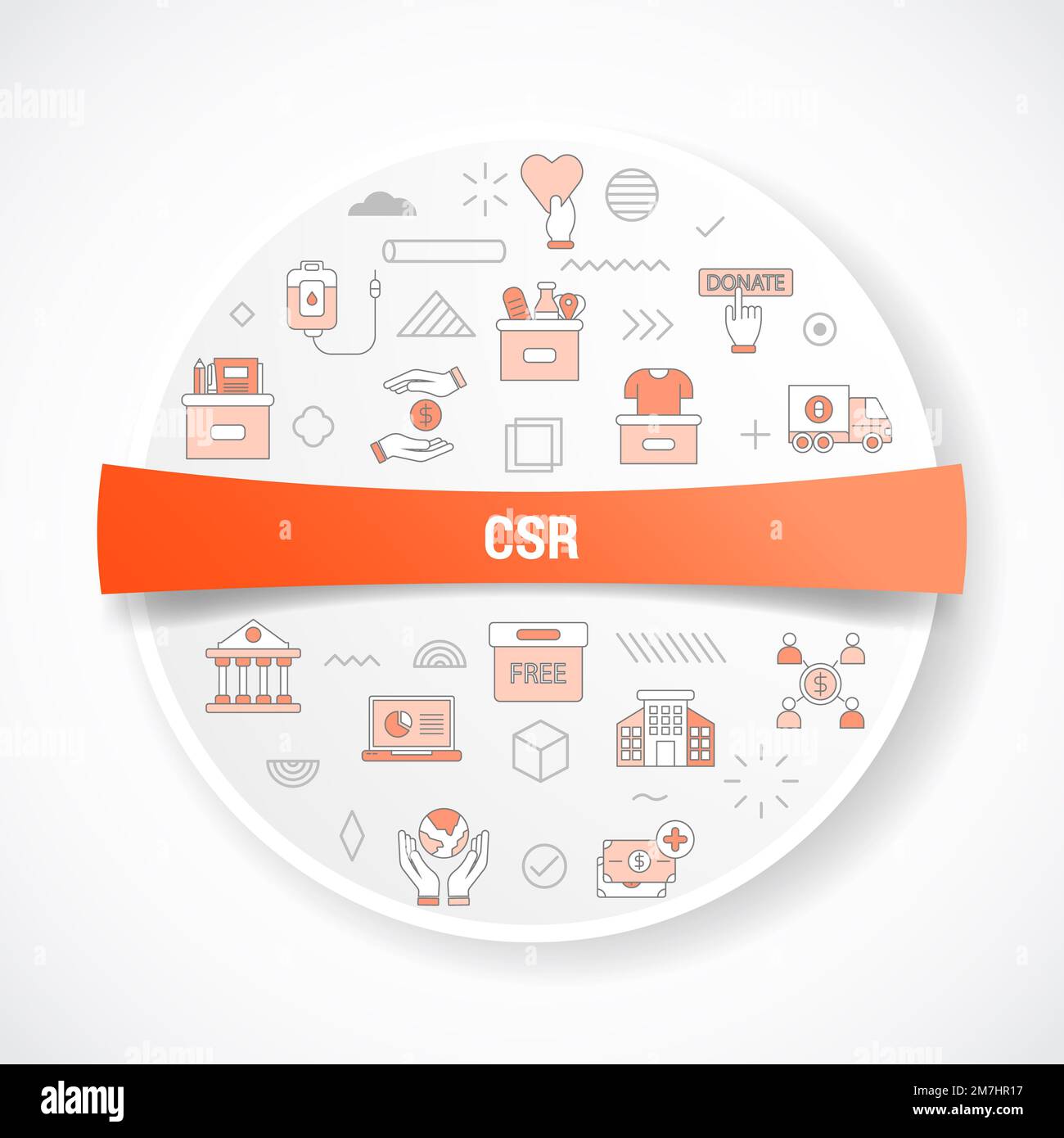 csr corporate social responsibility concept with icon concept with ...