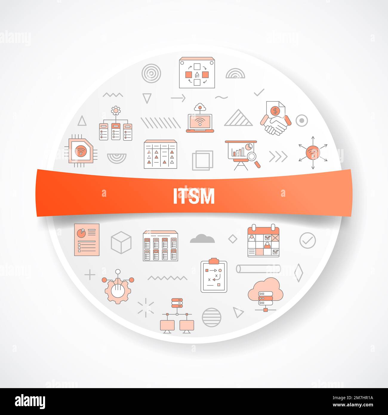 itsm information technology service management concept with icon ...