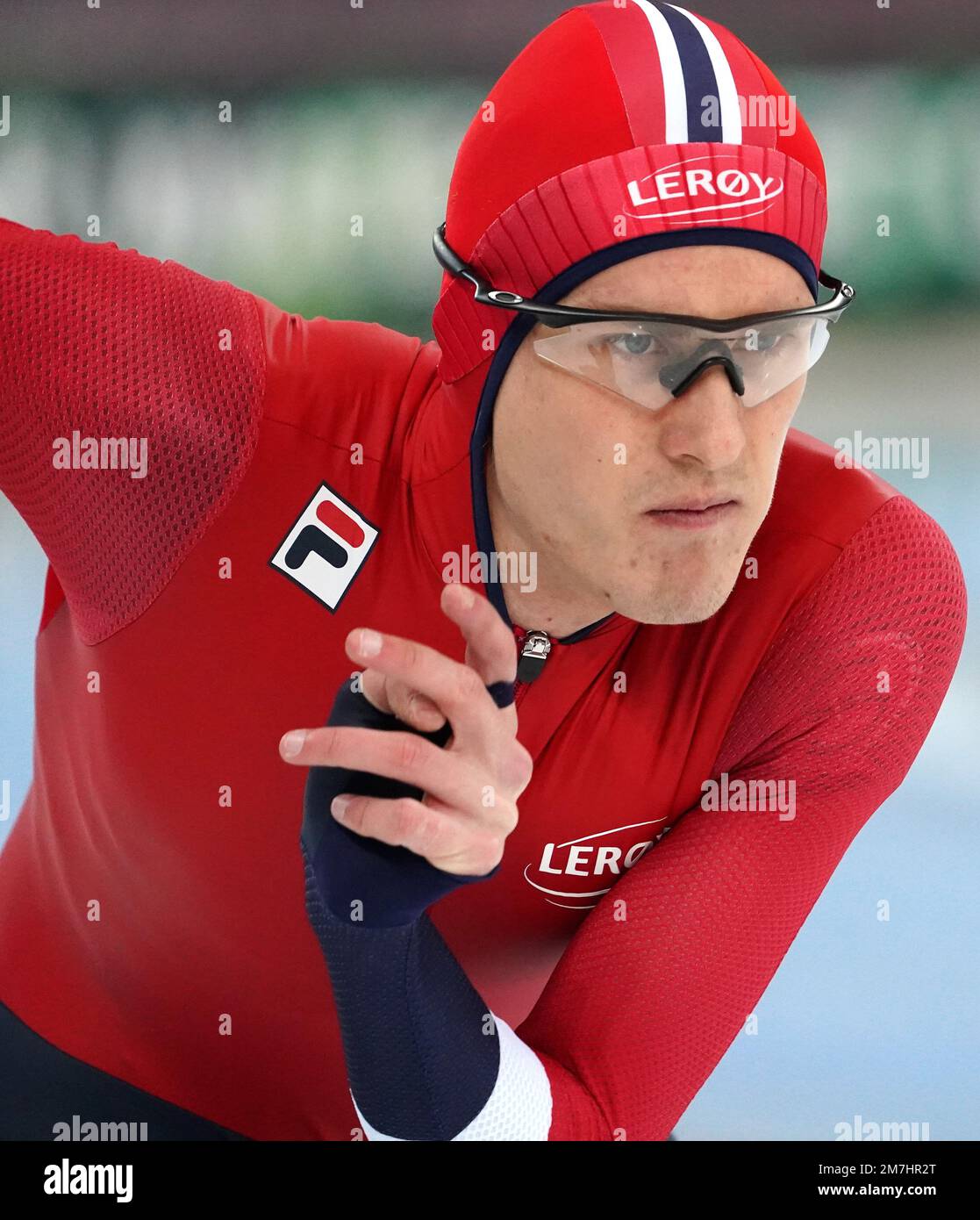 Sigurd Hendriksen (NOR) in action on 1500m men Allround during ISU ...
