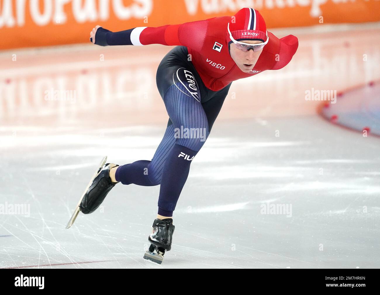Peder Kongshaug (NOR) in action on 1500m men Allround during ISU ...