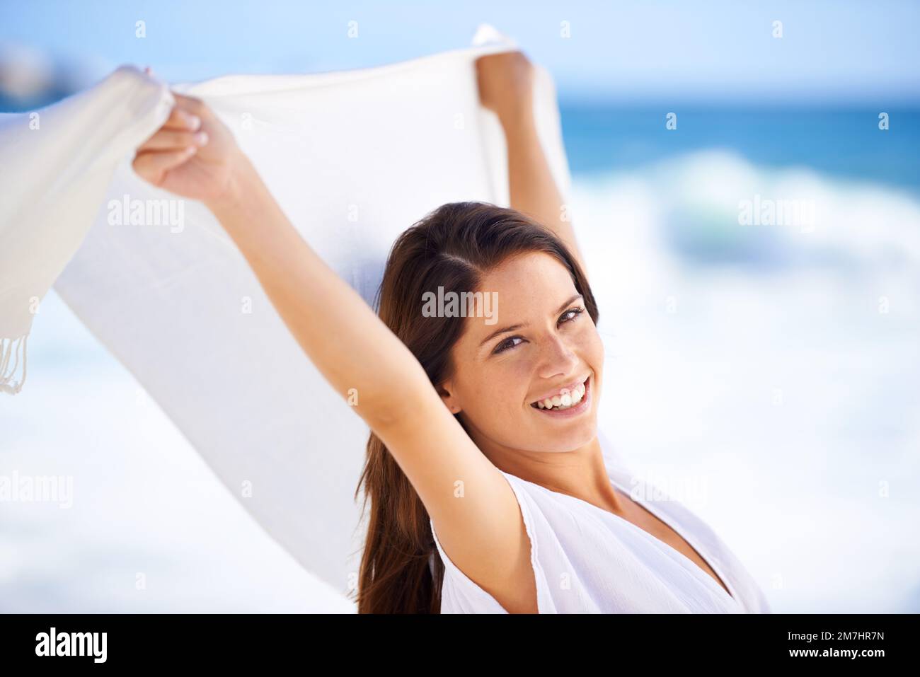 Scarf blowing in wind hi-res stock photography and images - Alamy