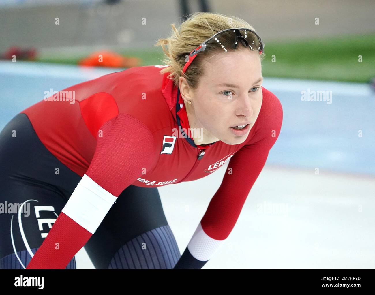 Ragne Wiklund (NOR) in action on 1500m women Allround during ISU ...