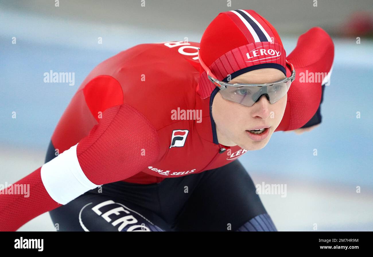 Ragne Wiklund (NOR) in action on 1500m women Allround during ISU ...