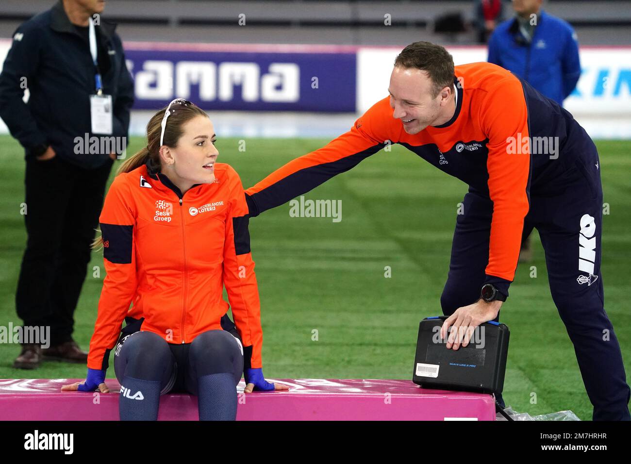 Robin Groot (NED) in action on 1500m women Allround during ISU European ...