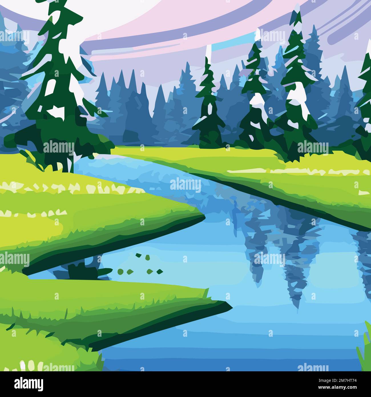 Sun on the meadows Stock Vector Images - Alamy