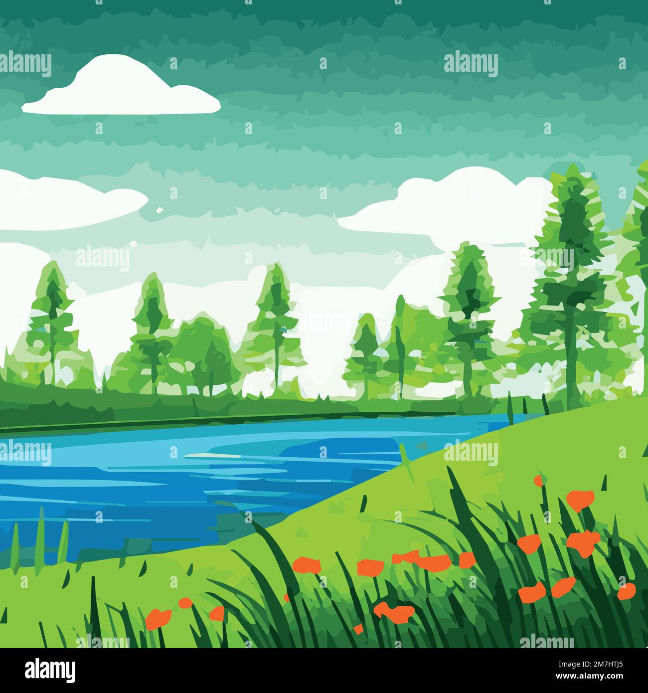 Cartoon nature background hi-res stock photography and images - Alamy